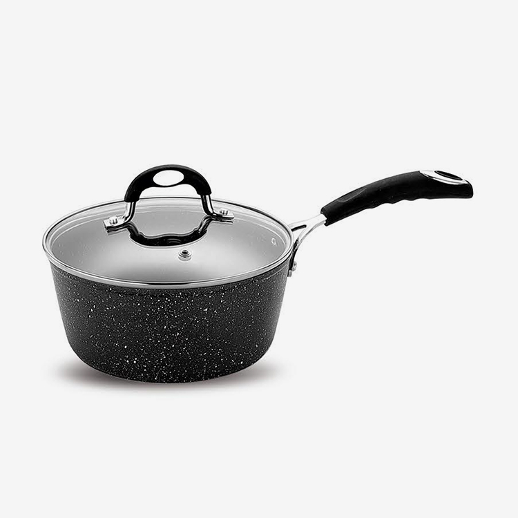 Custom Black nonstick forged aluminum sauce pan with soft touch ... Custom Black nonstick forged aluminum sauce pan with soft touch ...